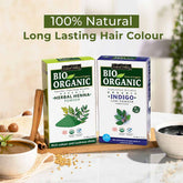 Bio Organic Herbal Henna & Indigo Powder for Natural Hair Colour ...
